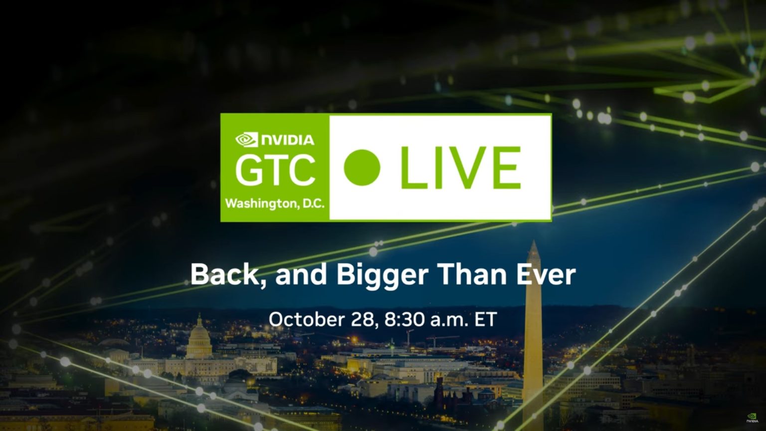 NVIDIA GTC returns October 28 at Washington, D.C, with full-day focus ...